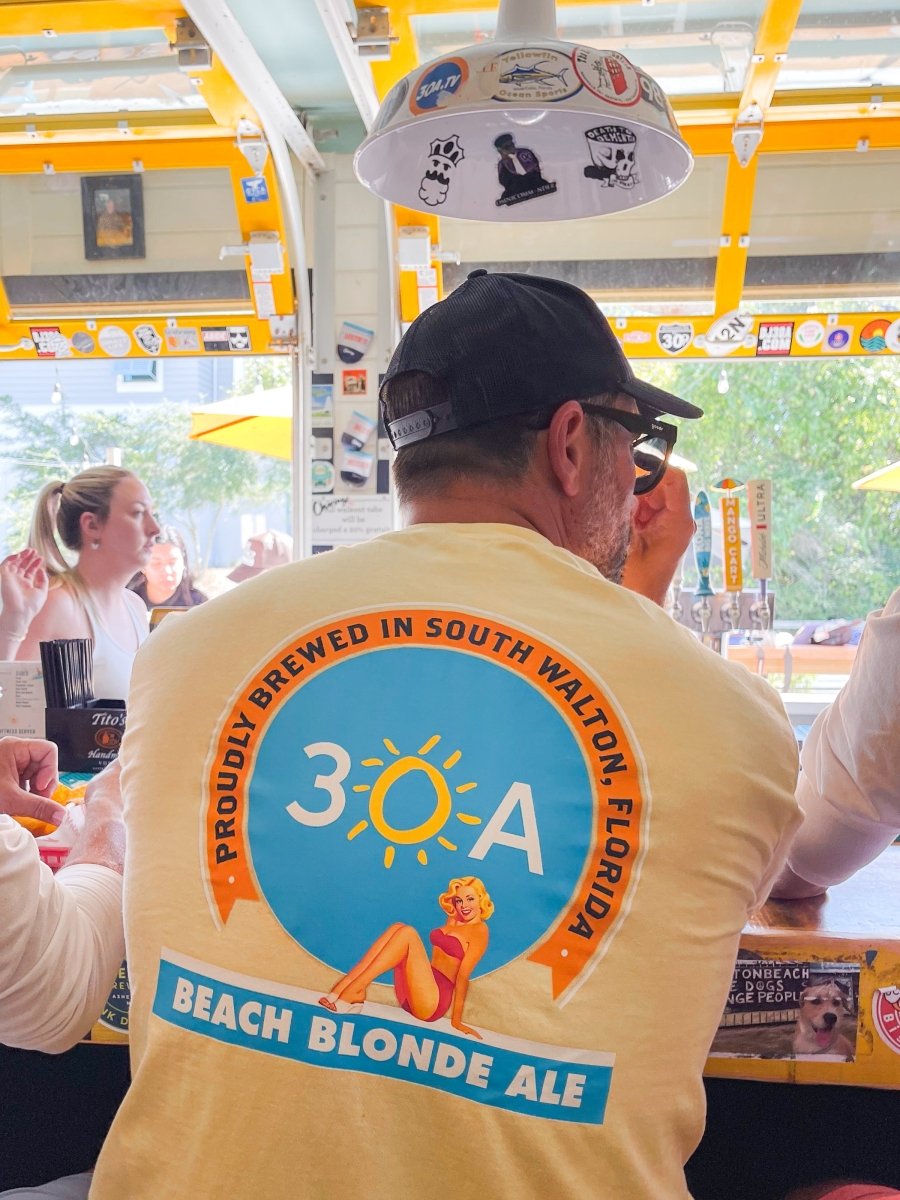 30A : Beach Blonde Beer Label T-Shirt - 30AGear.com